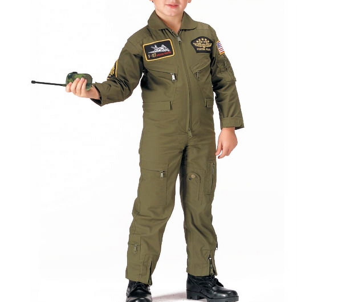 Rothco 8243 Men Kids Flight Coverall with Patches, Olive Drab - Medium ...