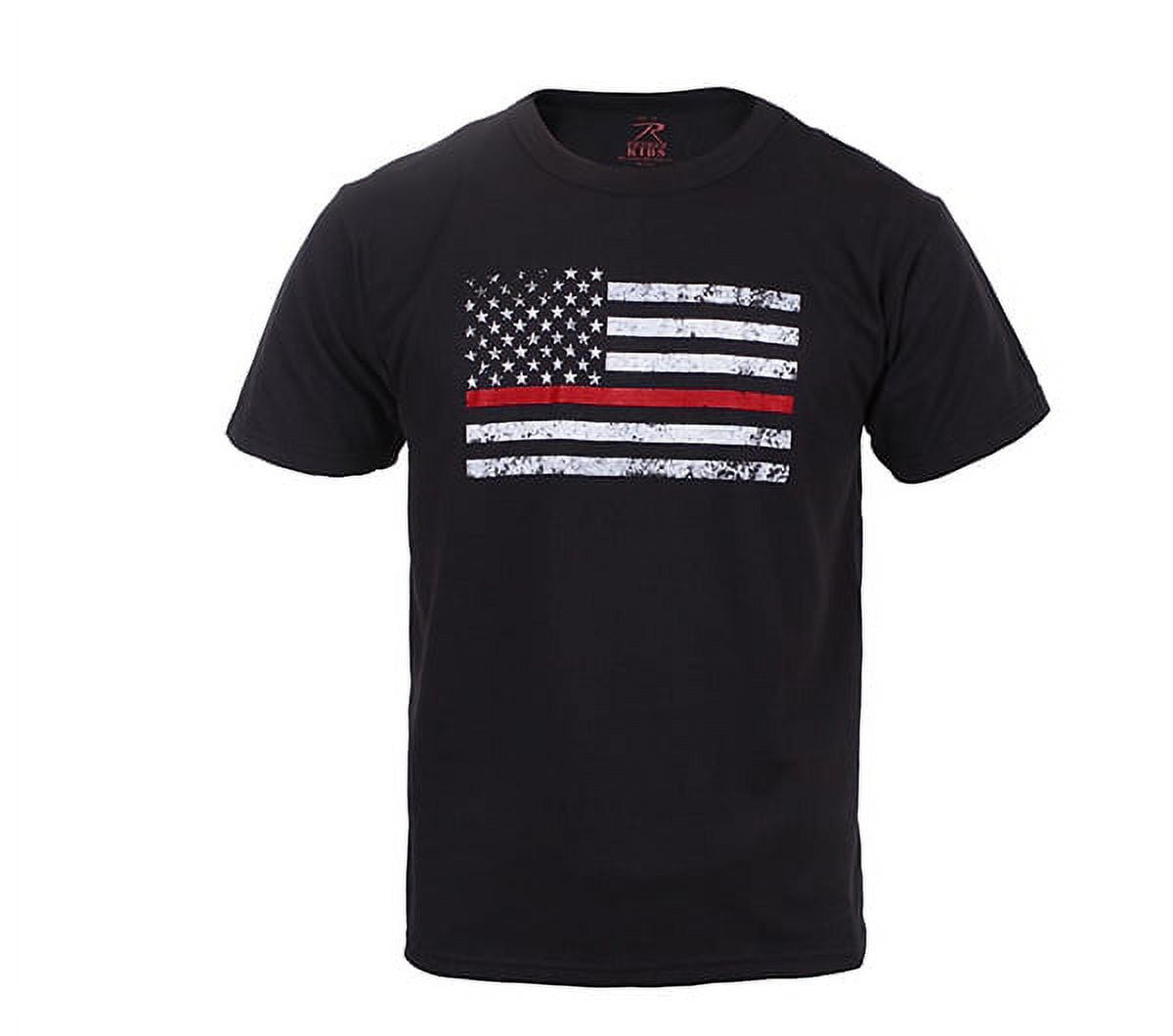 Rothco Kids Black Thin Red Line T Shirt 6868 - X-Small - Walmart.com