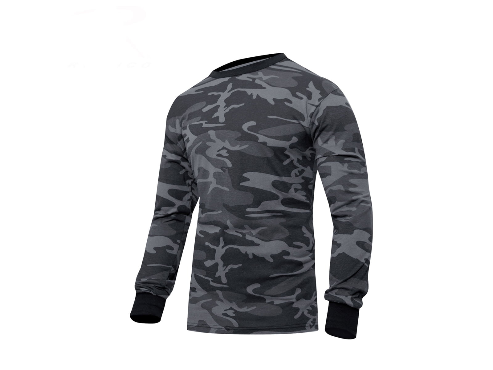 Rothco Long Sleeve Color Camo T-Shirt,Black Camo - Walmart.com