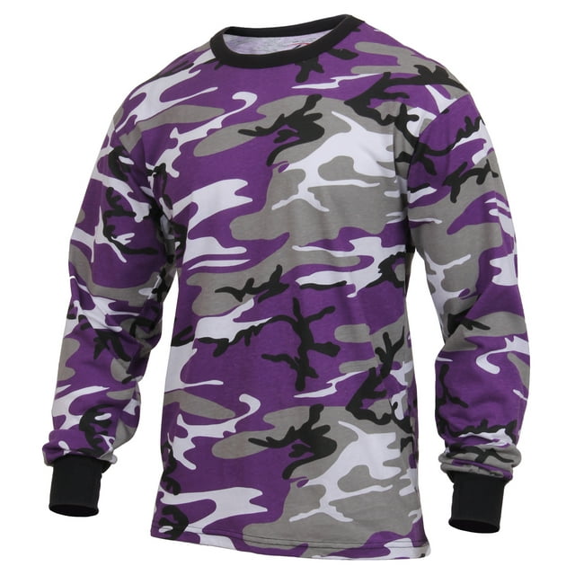 Rothco Long Sleeve Color Camo T-Shirt,Ultra Violet Camo - Walmart.com