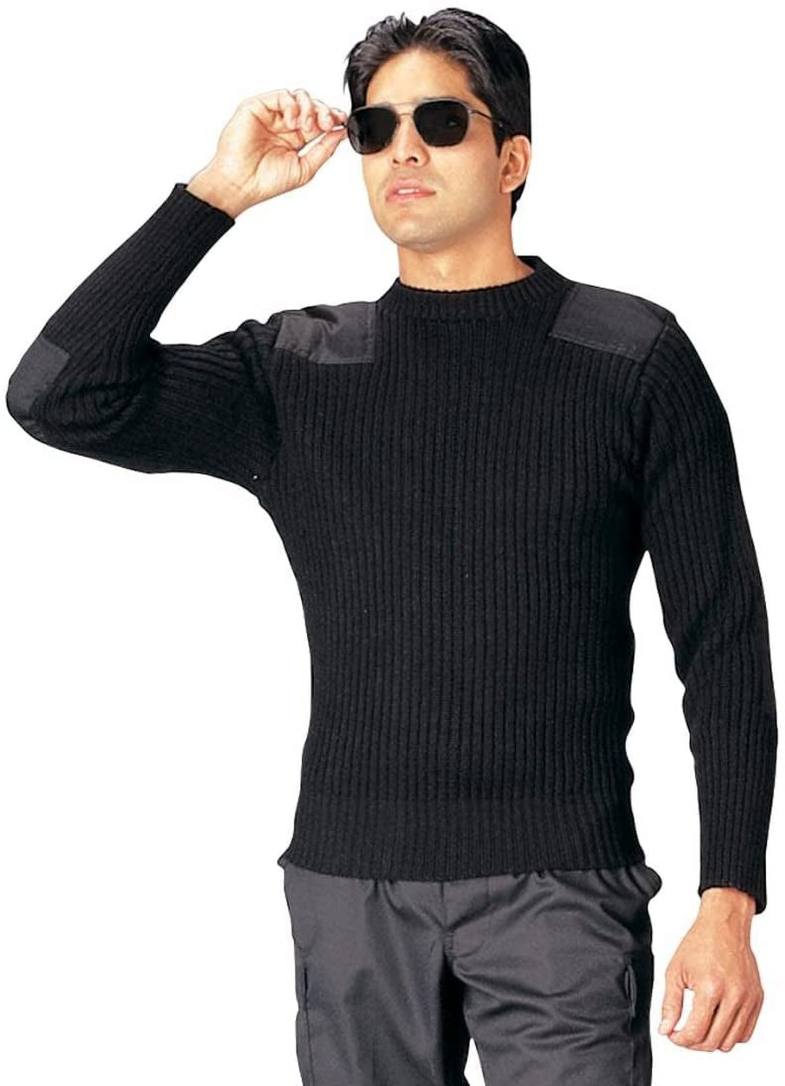 Rothco Military Style Wool Commando Sweater Black Size 36 - Walmart.com