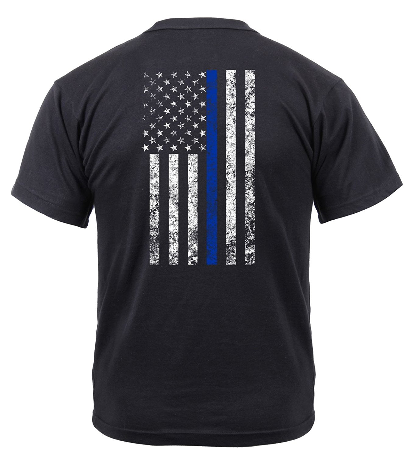 Rothco Thin Blue Line Shield T-Shirt - Black, Small - Walmart.com