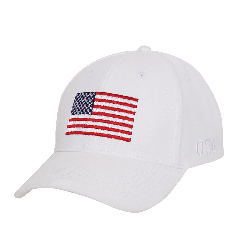 Rothco 19050 USA Flag Low Profile Cap, White - Walmart.com
