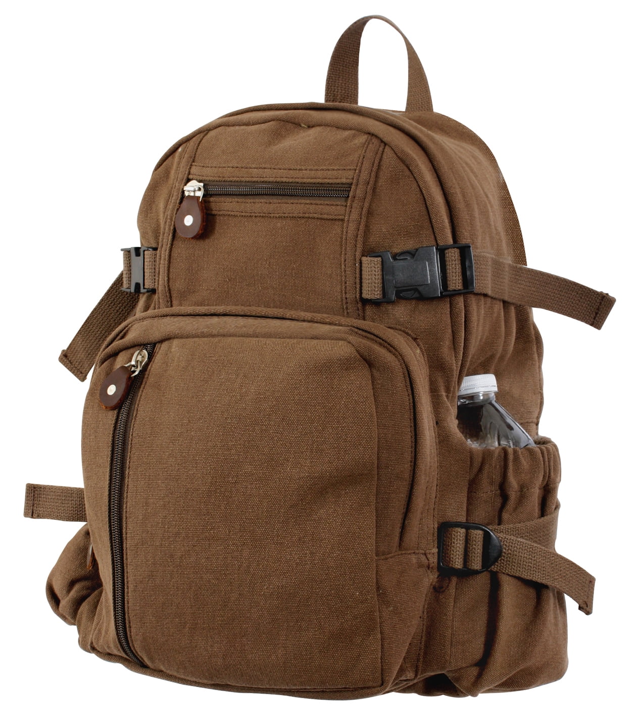 Rothco Vintage Canvas Compact Backpack,Brown - Walmart.com