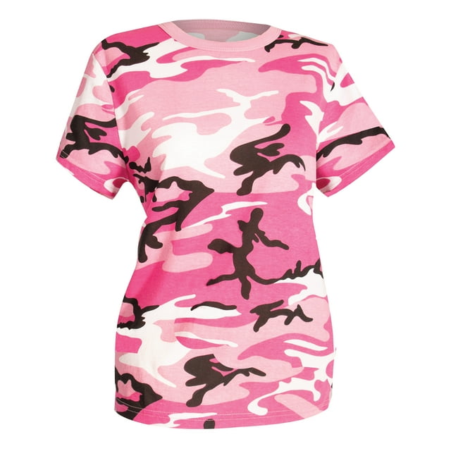 Rothco Women's Long Length Camo T-Shirt, Pink Camo, Camouflage Tops ...