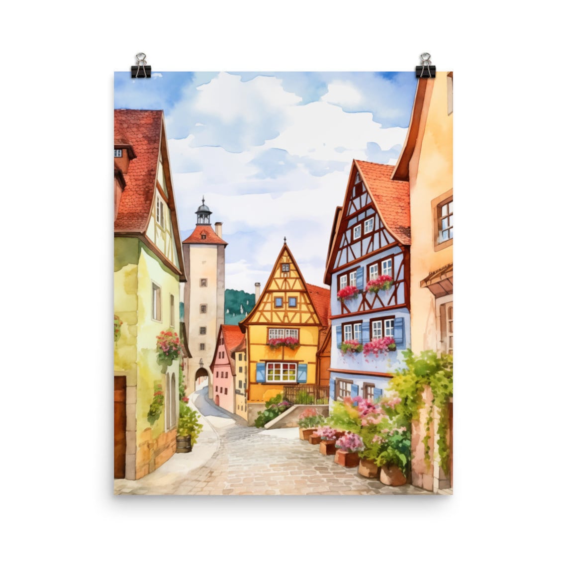 Rothenburg Germany Print, Medieval Bavarian Architecture Wall Art ...