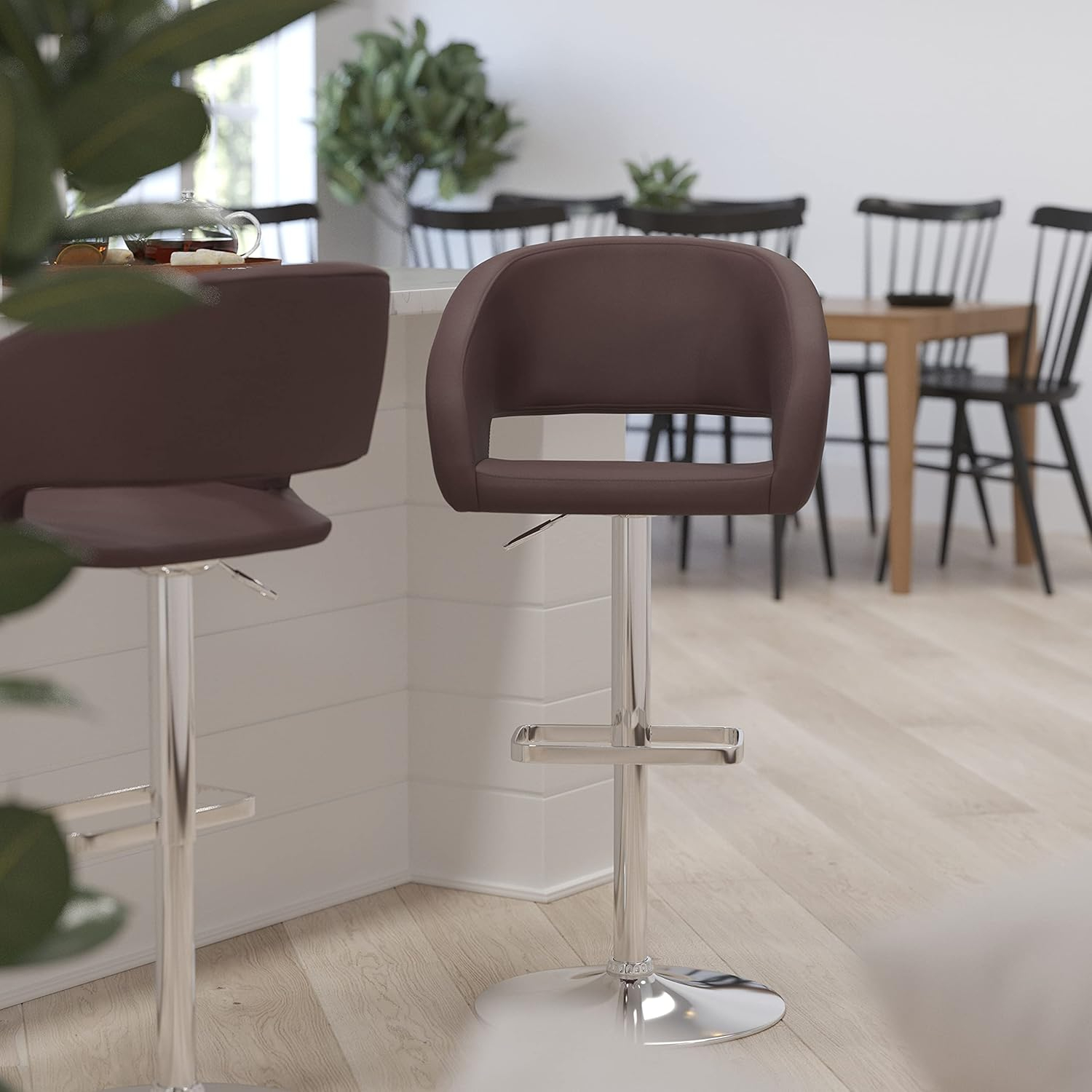 Rothko Bar Stool - Mid Century Modern Stool - Rounded Mid-Back Bar ...