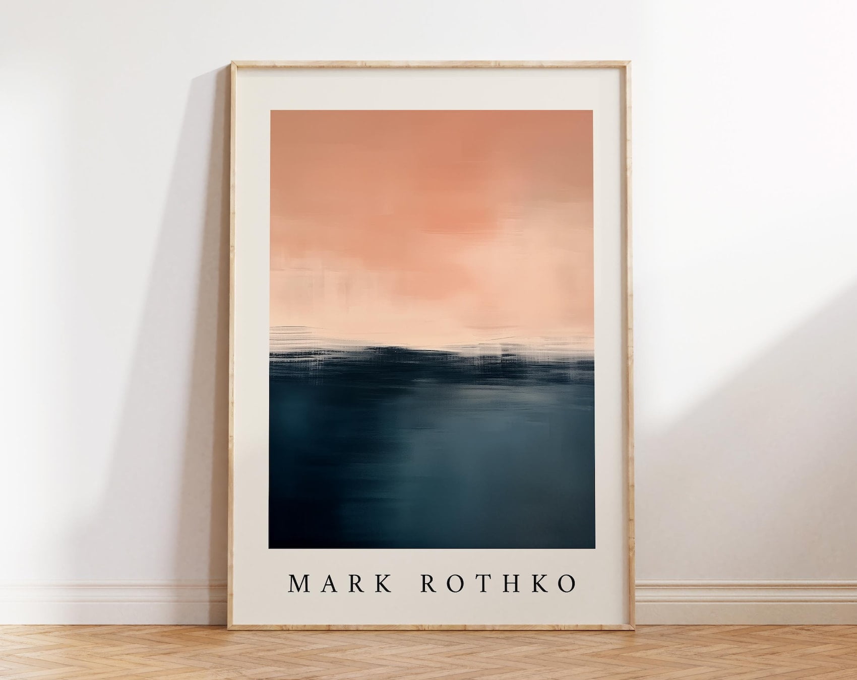 Rothko Modern Abstract Ocean Wall Art | Sunset Red Colour Block Poster ...