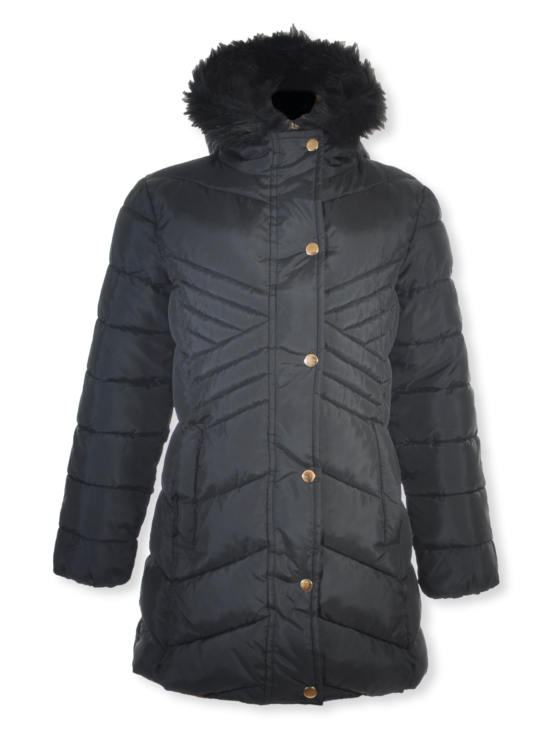 Rothschild Girls' Long Puffer Jacket - black, 14 (Big Girls) - Walmart.com