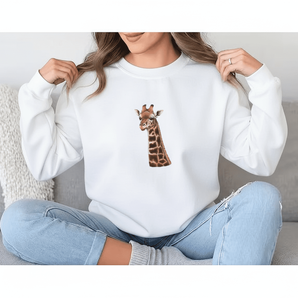 Rothschild’s Giraffe Elegant Endangered Safari Animal Art Sweatshirt ...