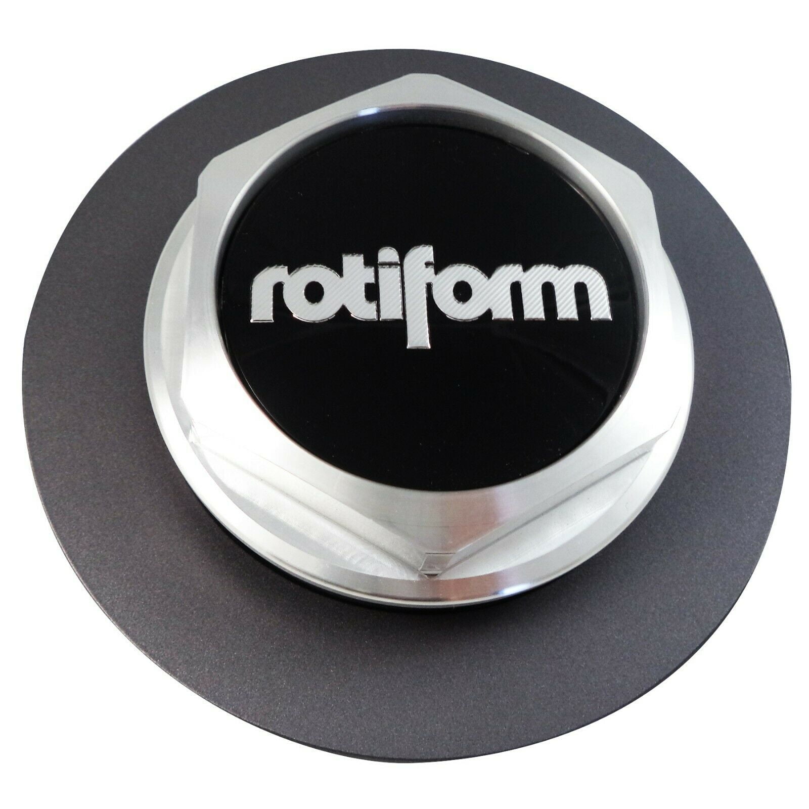 Rotiform Wheels Dark Grey / Silver Hex Custom Wheel Center Caps # 33410 ...