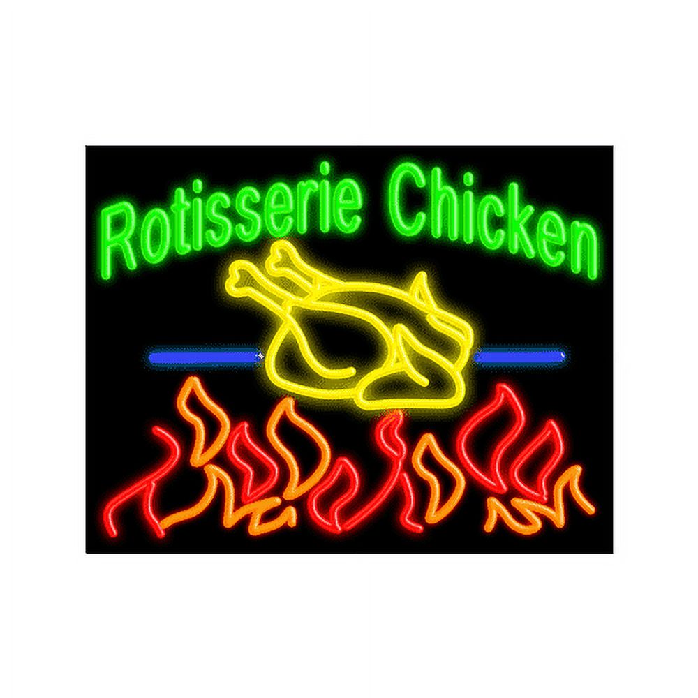Rotisserie Chicken-Glass Neon Sign Made in USA - Walmart.com