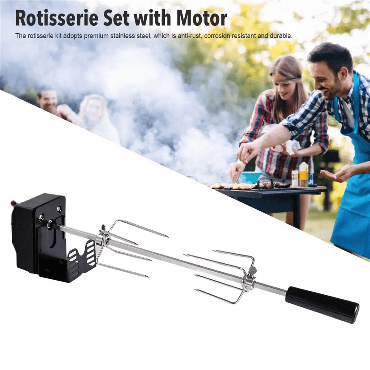 Rotisserie Kit Stainless Steel Automatic BBQ Grill Rotisserie Set with ...