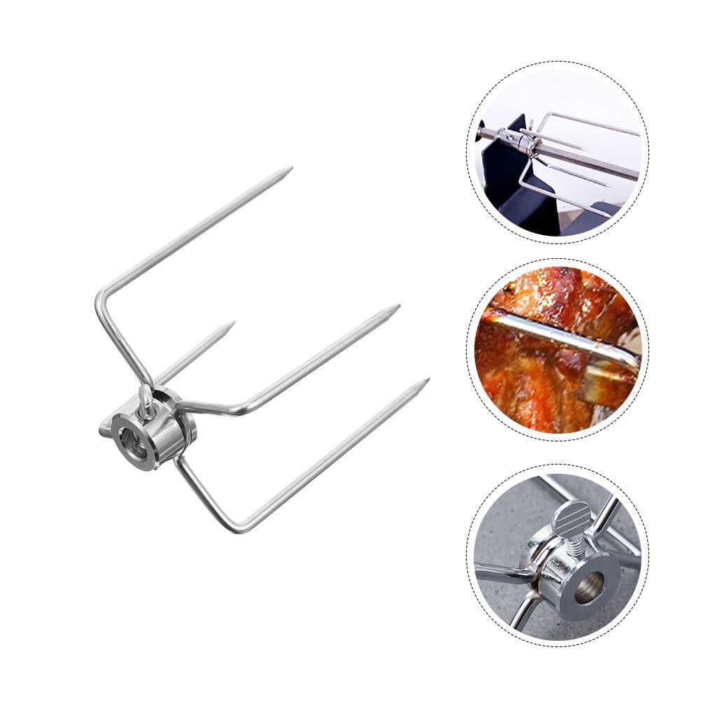 Rotisserie Spit Forks Stainless Steel Grill Rotisserie Forks Prongs Meat Forks Roast Chicken ...
