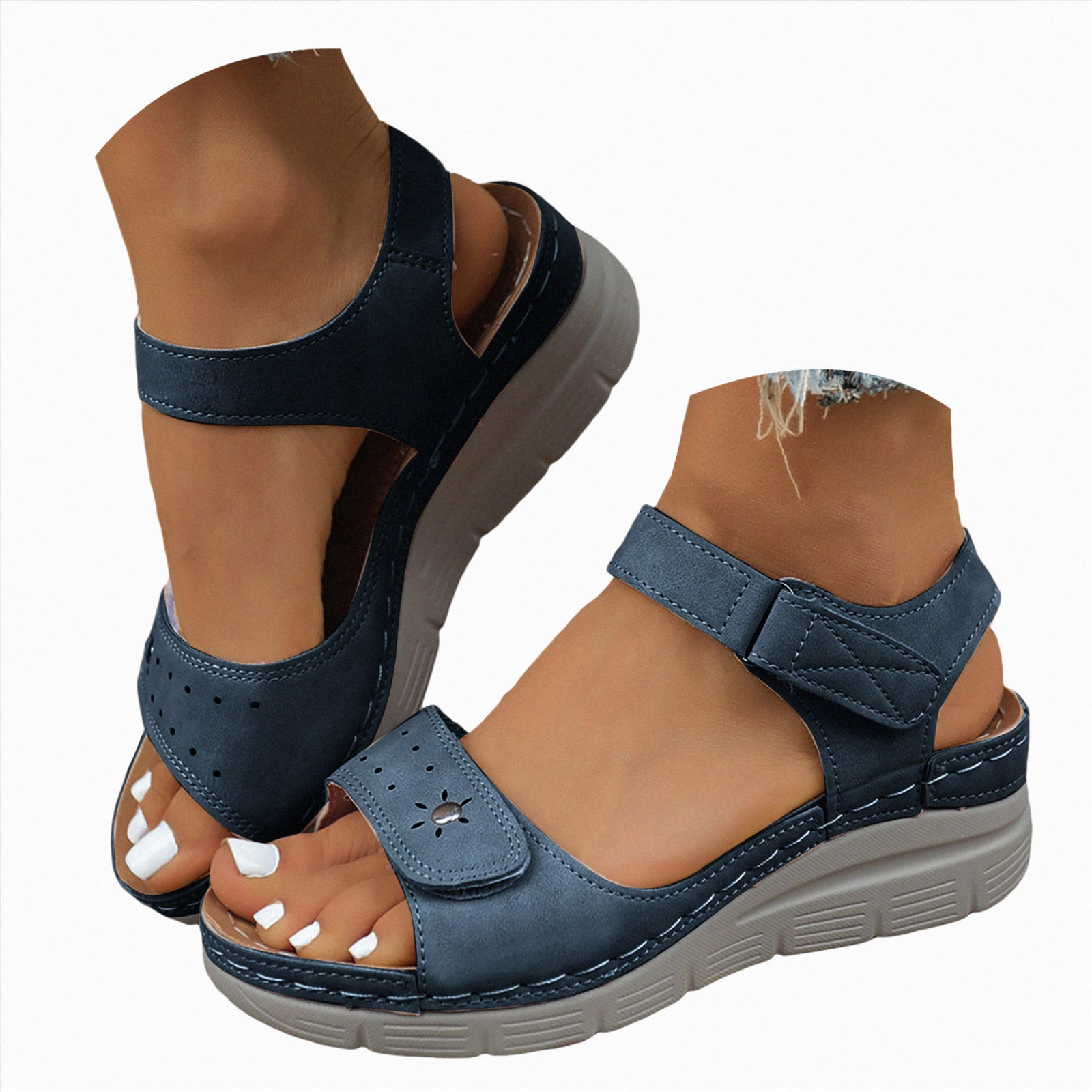 Rotm Platform Sandals Womens Sandals Flip Flops for Women with Arch ...