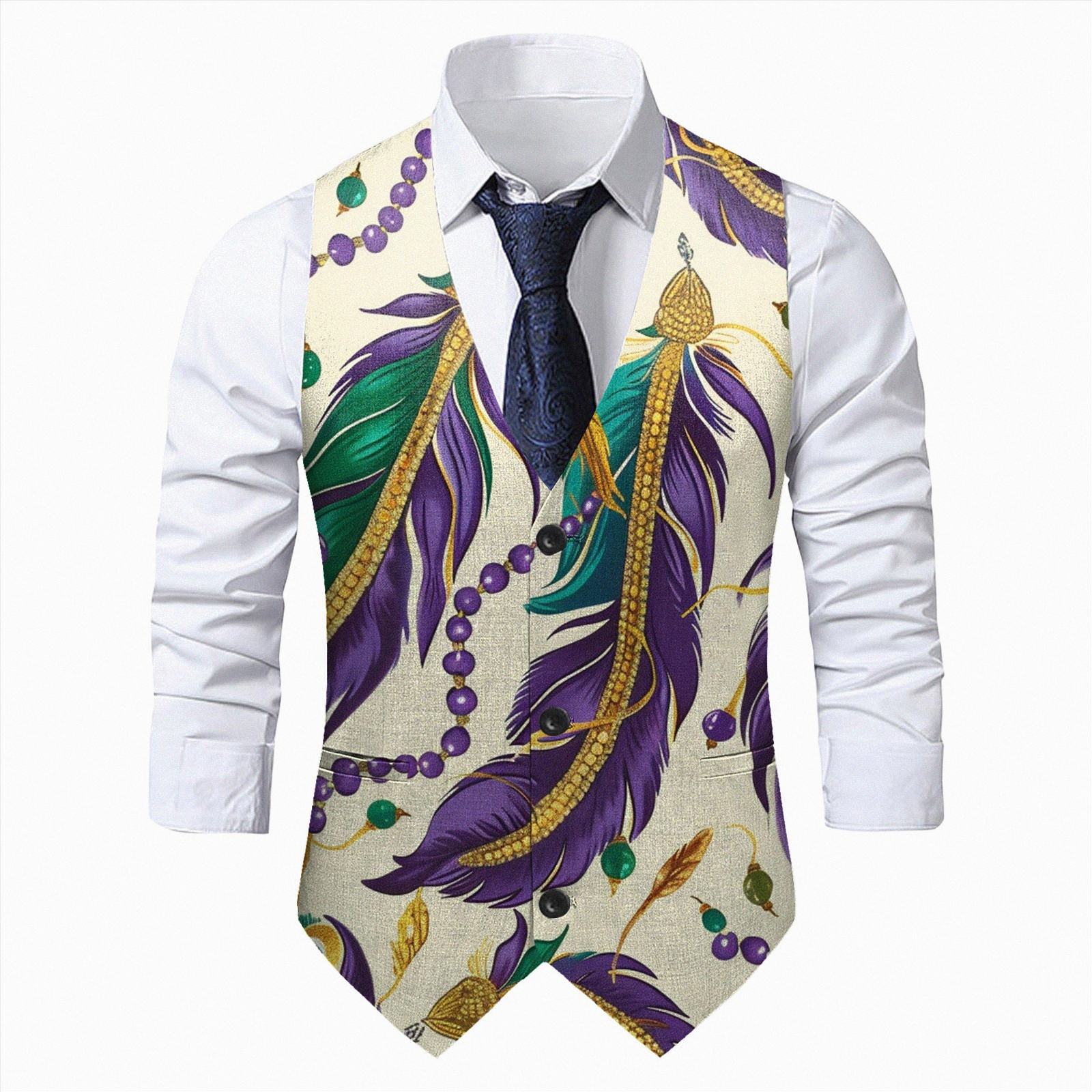 Rotm Vest for Men formal ChristMens Mardi Gras Vest Suit Bow Tie Mask ...