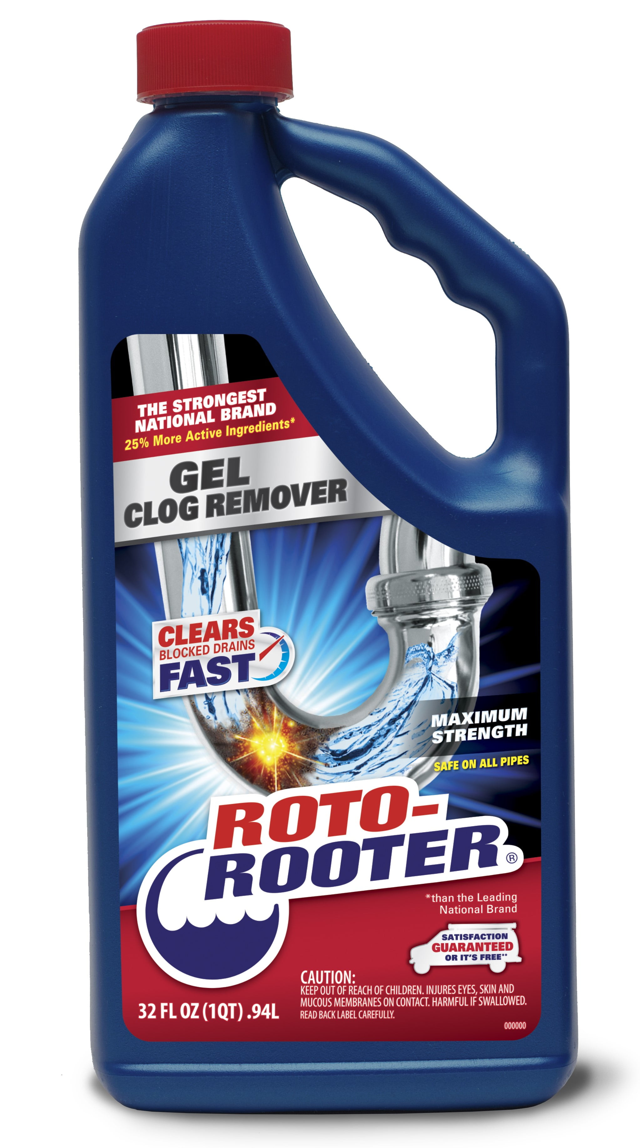 Roto-Rooter Gel Drain Clog Remover, 32 oz, Dissolves Hair, Grease, Soap ...