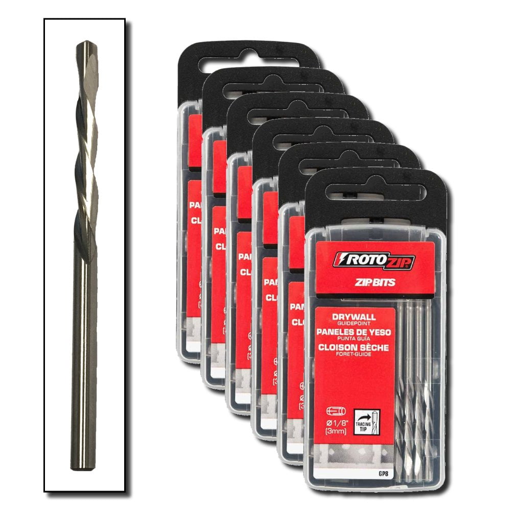 RotoZip 1/8'' Guide Point Drywall Router Bits for Cutout Tools (48-Pack ...