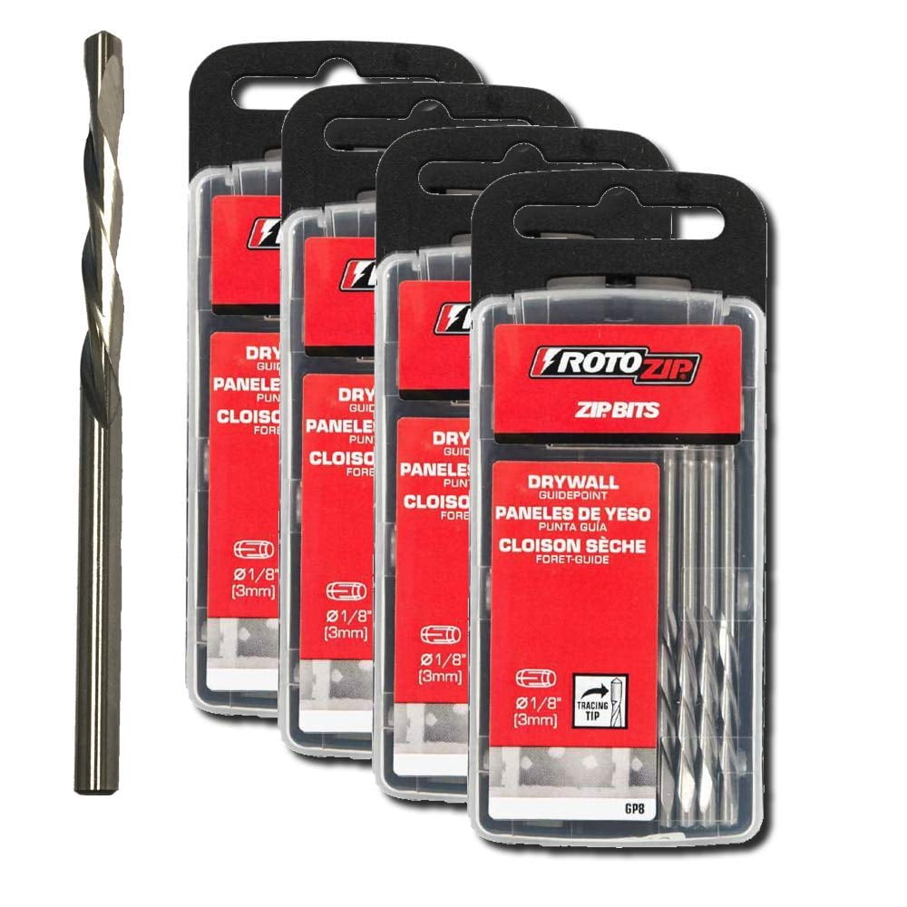 RotoZip 1/8'' Guide Point Drywall Router Bits for Cutout Tools, ROTO ...