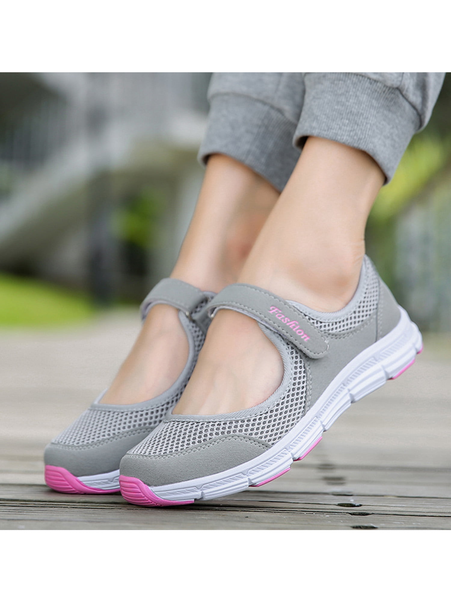 Rotosw Womens Shoes Casual Walking Sneakers Mesh Flat Mary Jane Sandals ...