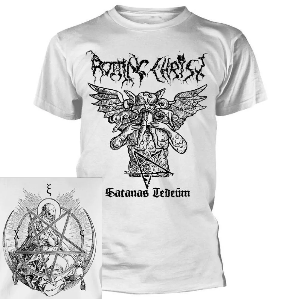 Rotting Christ Satanas Tedium White Shirt 2-Side T-Shirt Band Tshirt ...