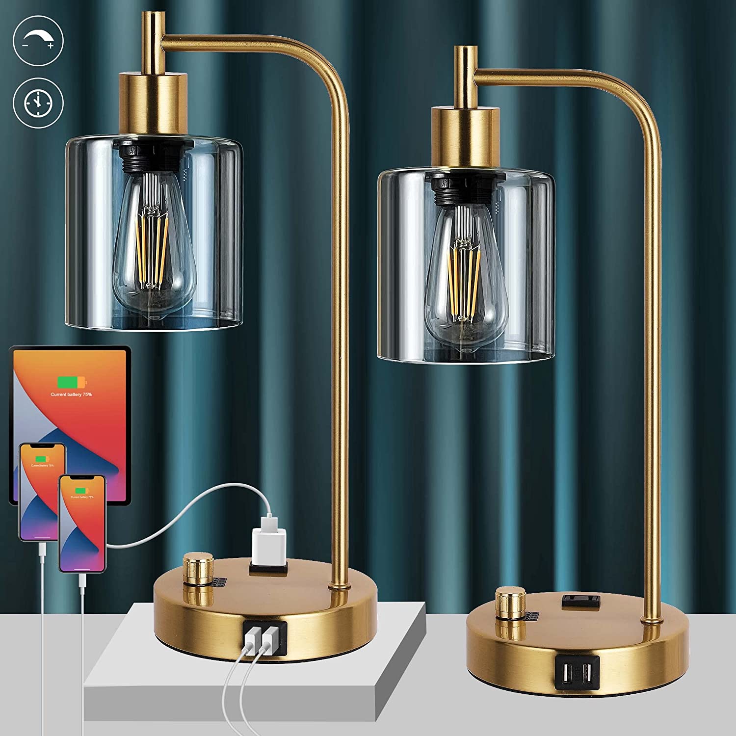 Roxy 28-Inch Table Lamp, Shiny Gold - Walmart.com