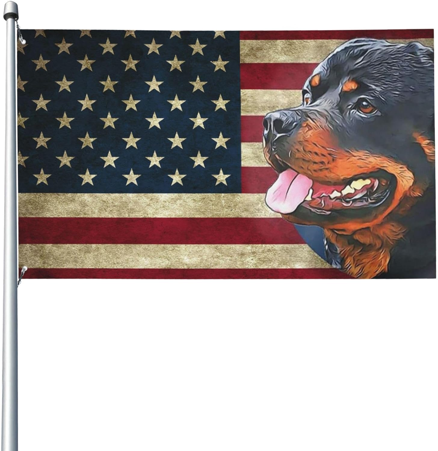 Rottweiler American Flag, 3Ply Polyester Heavy Duty Flag, Double Sided ...