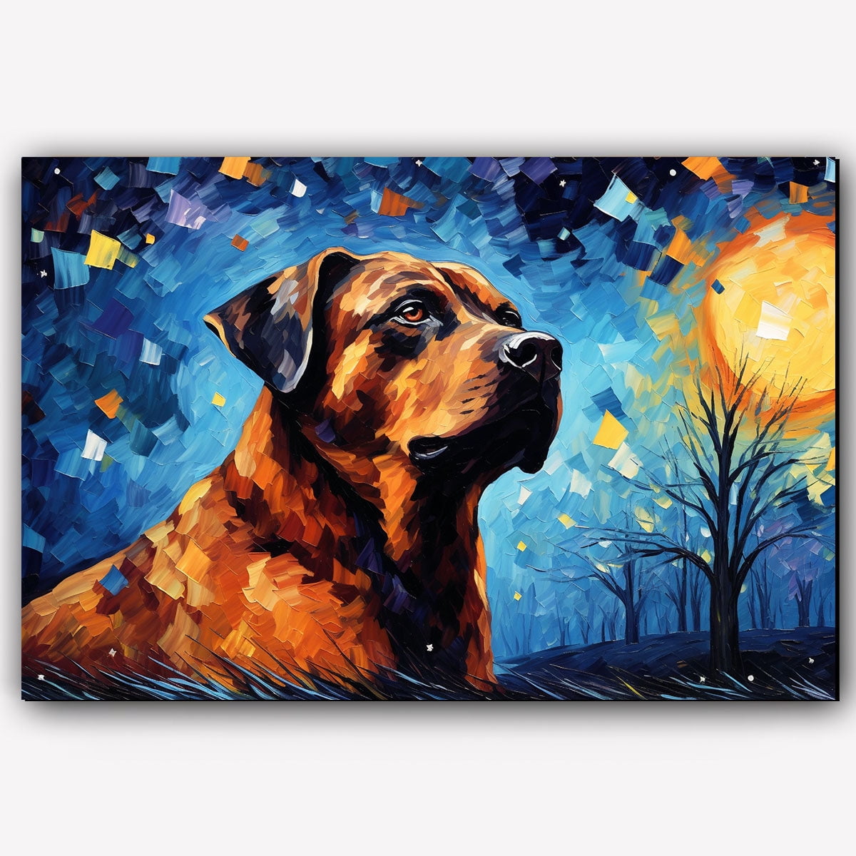 Rottweiler Art Decor Creative Dog Picture for Wall Decor Van Gogh ...