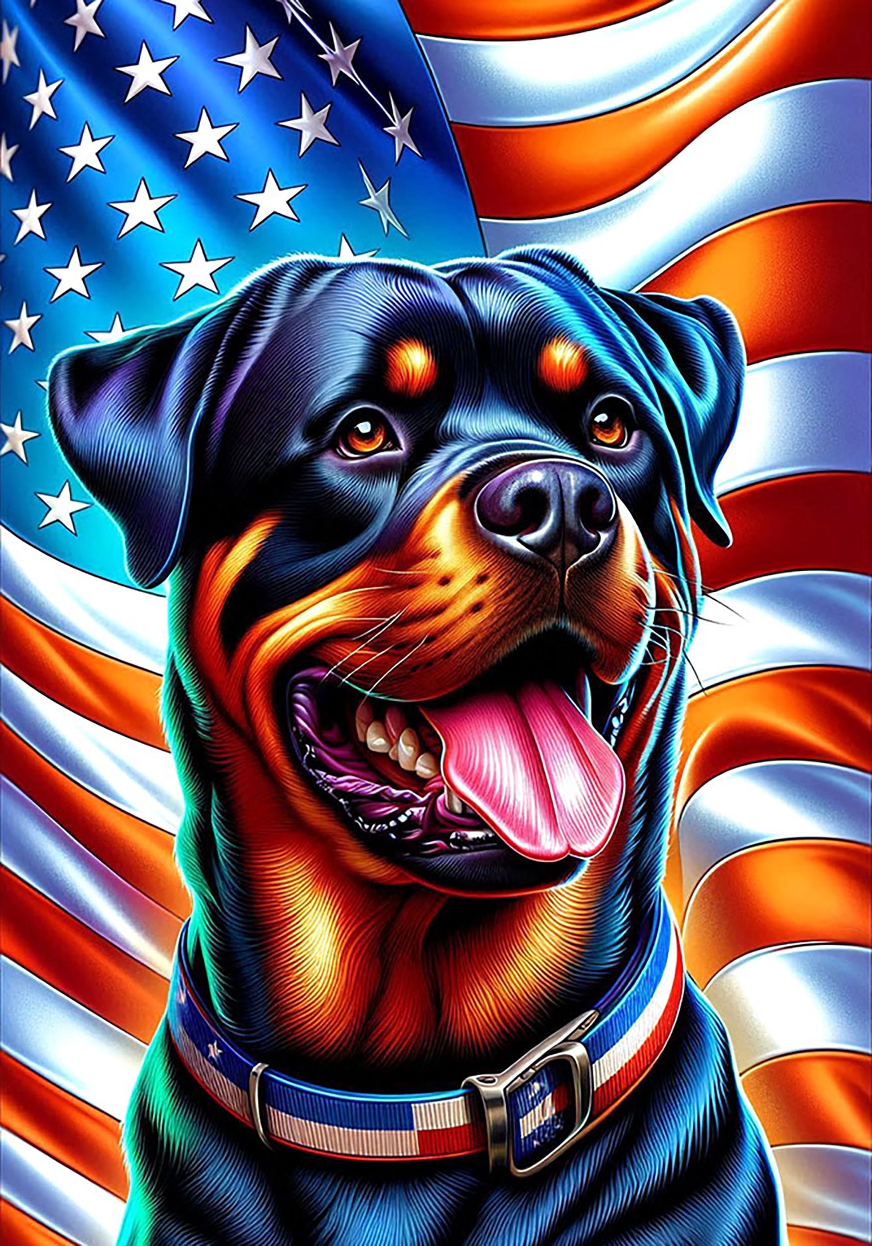 Rottweiler - Best of Breed DCR Patriotic III Outdoor House Flag Mailbox ...