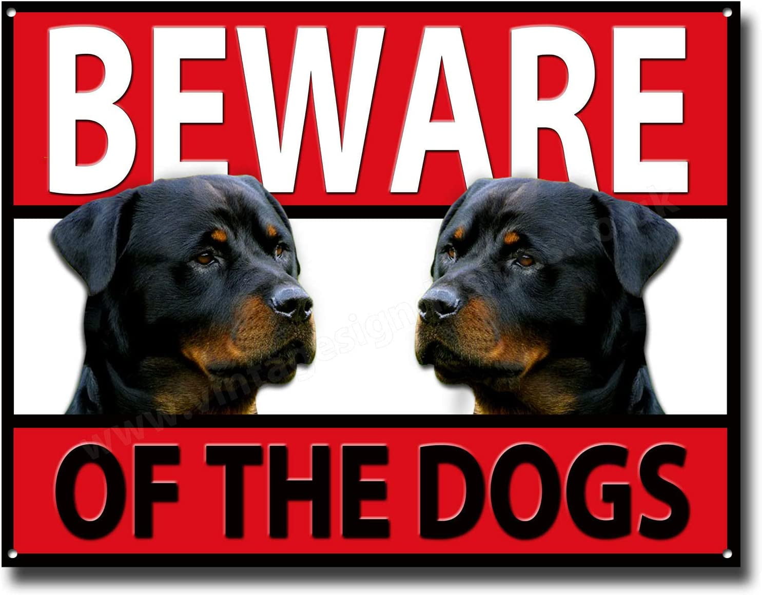 Rottweiler Beware of The Dogs Metal Sign,Security,Warning,Guard Dog ...