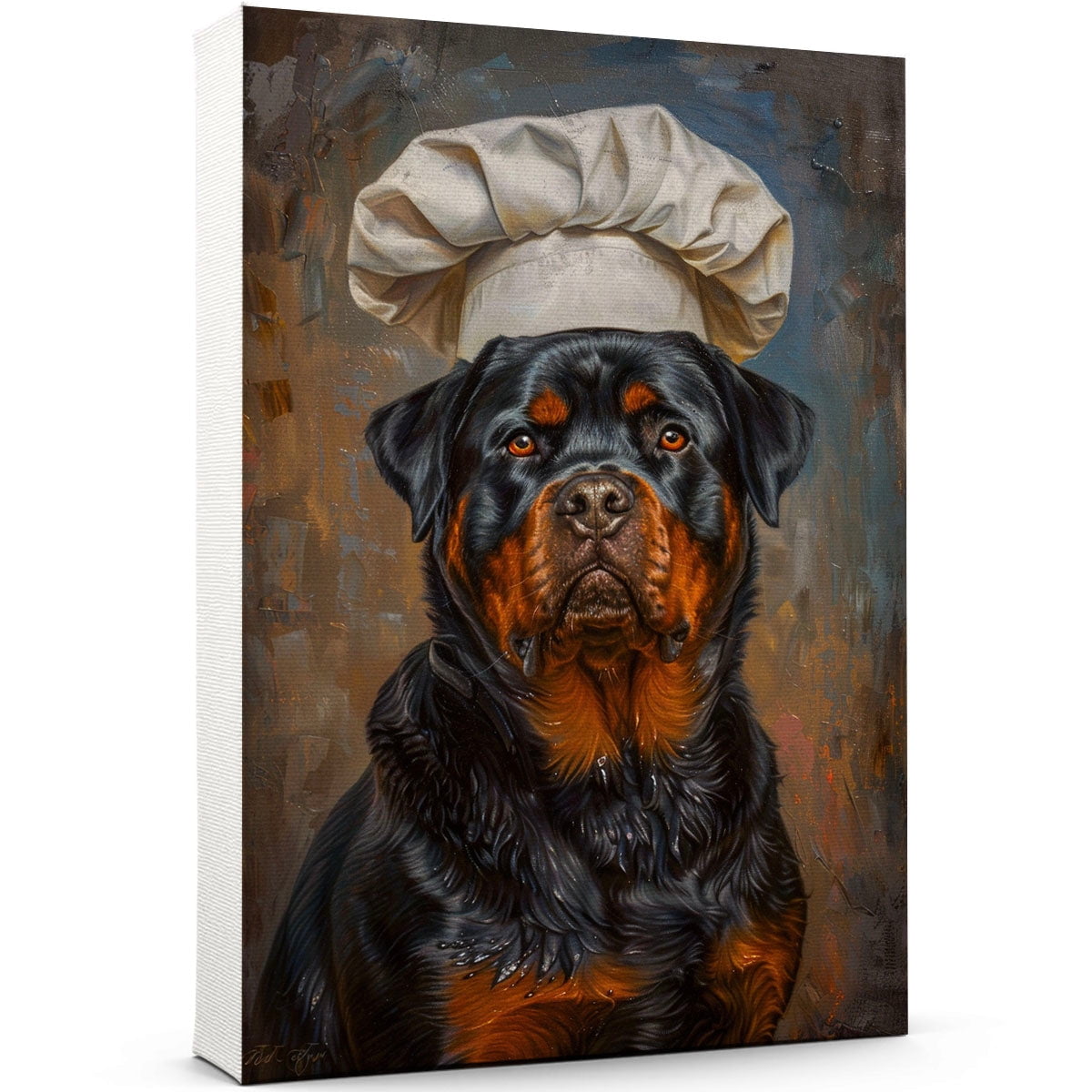 Rottweiler Chef Dog Animal Canvas Wall Art, Artwork Wall Decor Dog Art ...