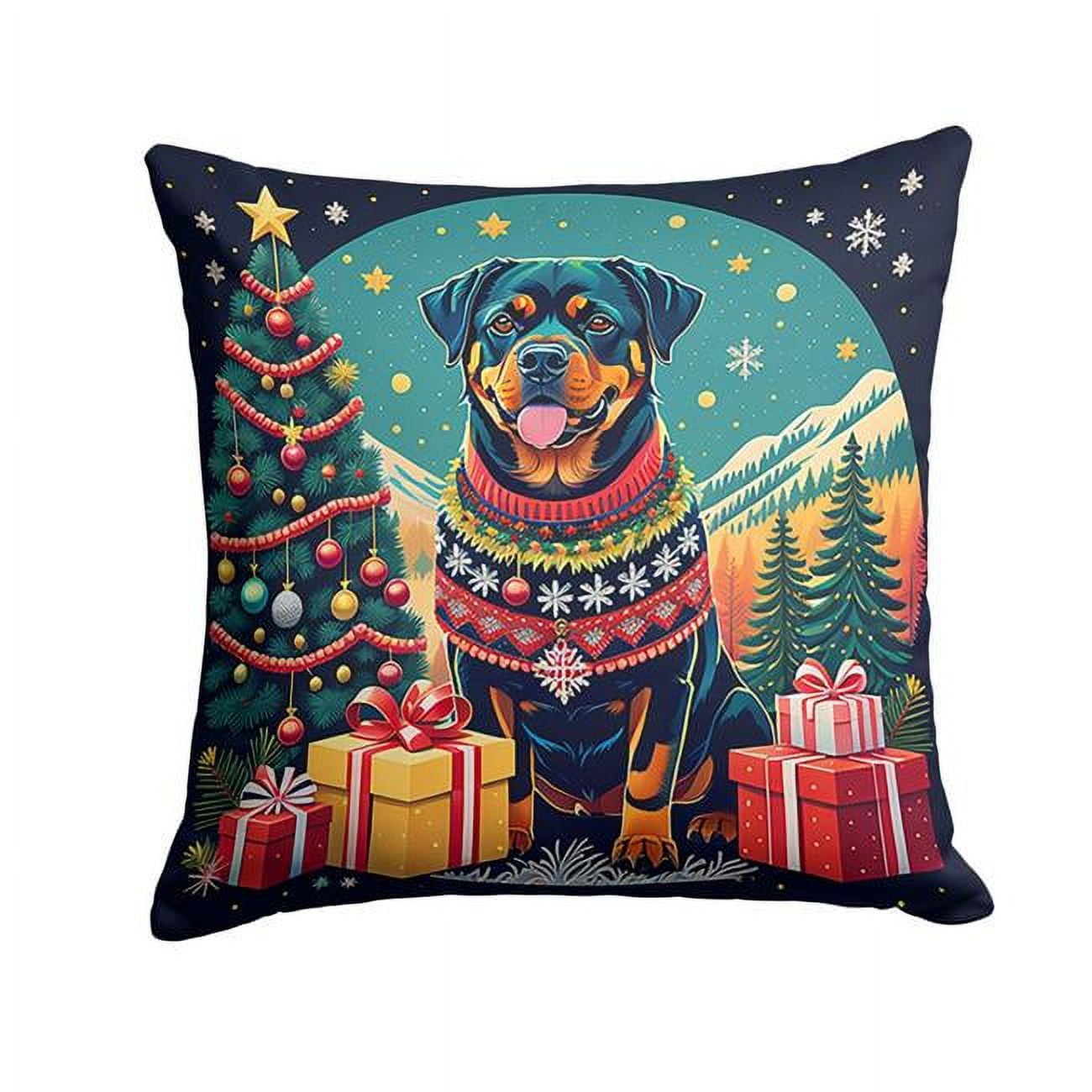 Rottweiler Christmas Fabric Decorative Pillow 18 in x 18 in - Walmart.com