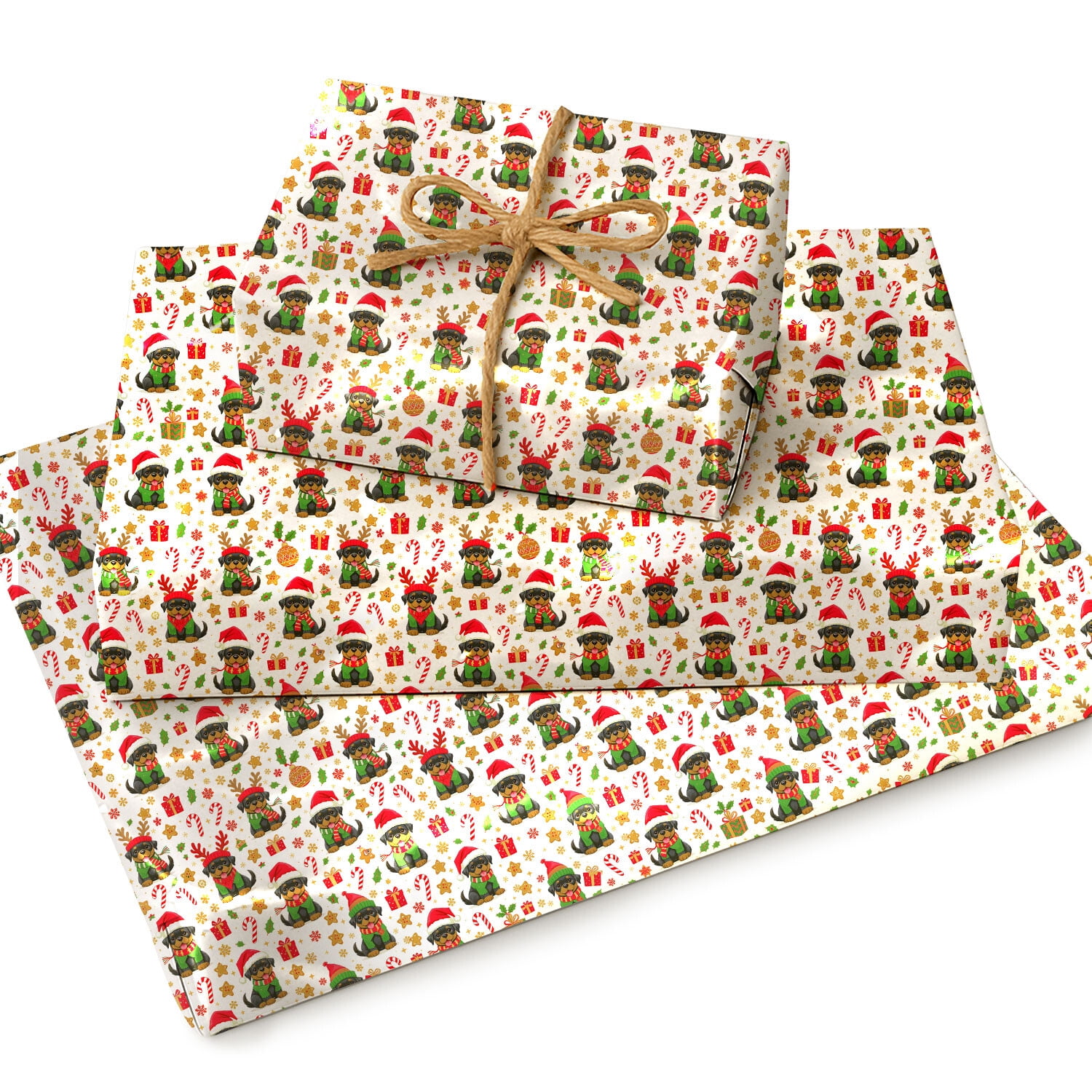 Rottweiler Christmas Wrapping Paper Rolls, Rottweiler Holiday Gift ...