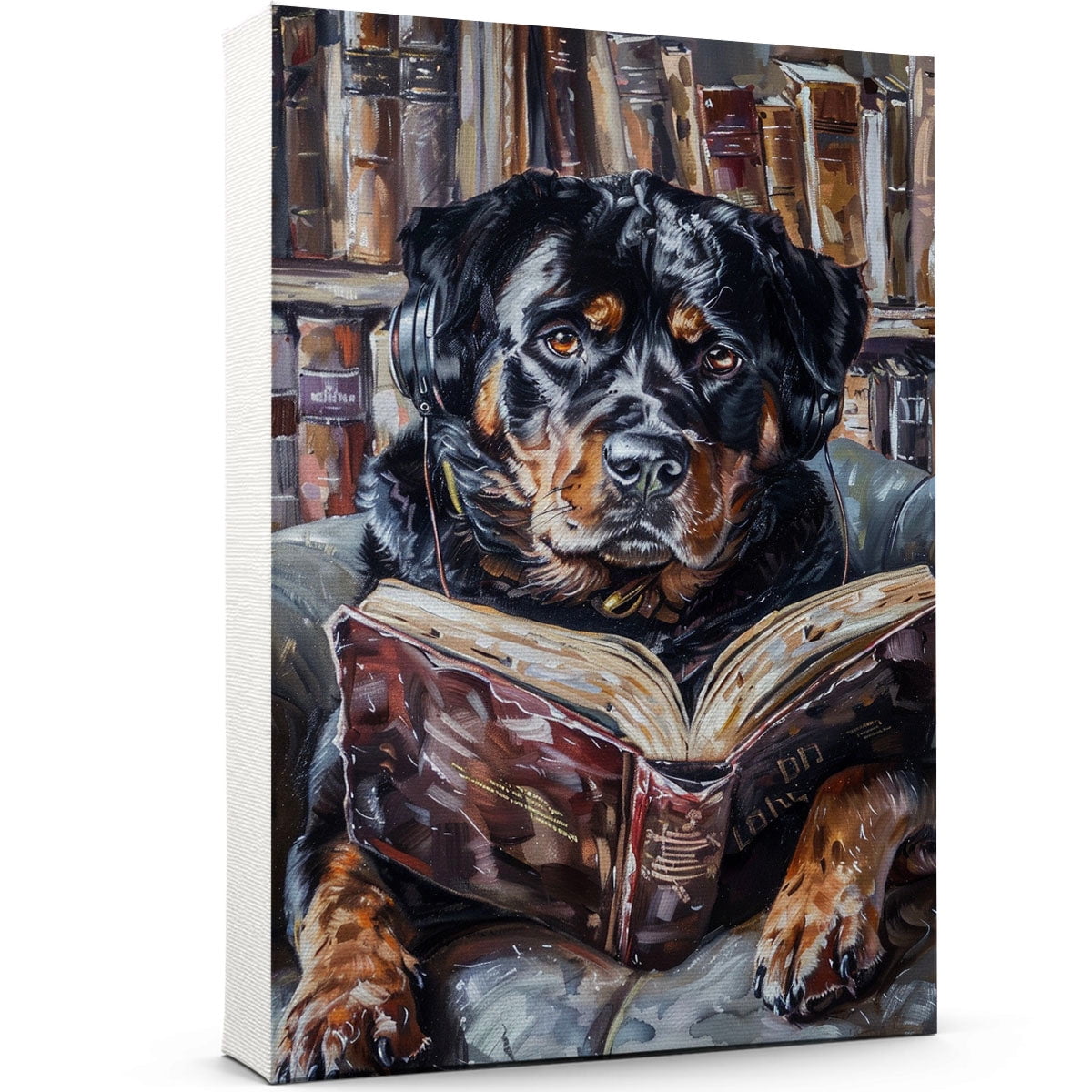 Rottweiler Decor Poster Unframe, Rottweiler Dog Canvas Wall Art, Dog ...