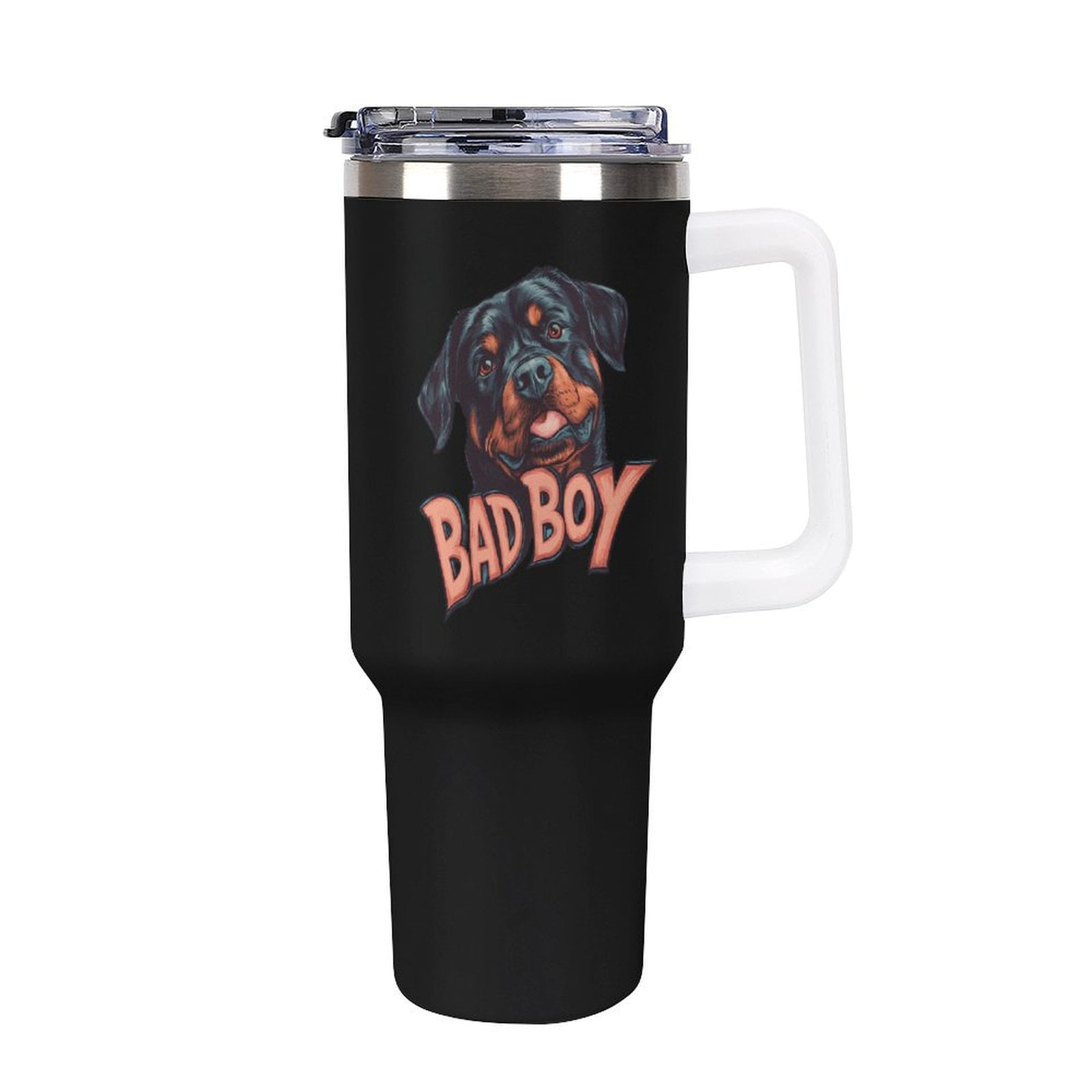Rottweiler Dog Bad Boy 40 oz Tumbler with Handle and Straw Stainless ...