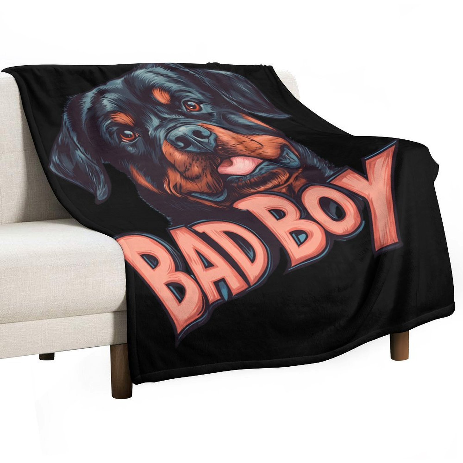 Rottweiler Dog Bad Boy Super Soft Blanket Christmas Throw Blanket ...