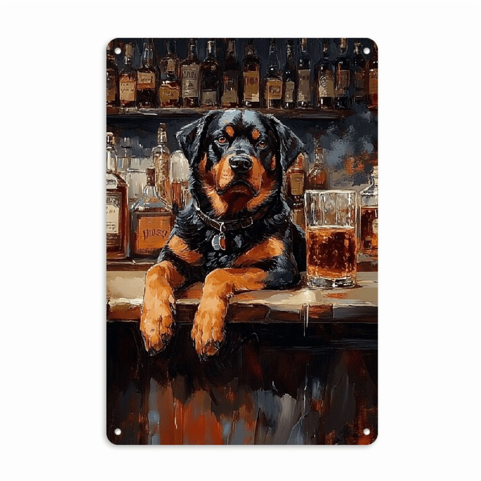 Rottweiler Dog Bar Sign_ 8*12 Inch, Weatherproof, Iron, Wall-Mountable ...