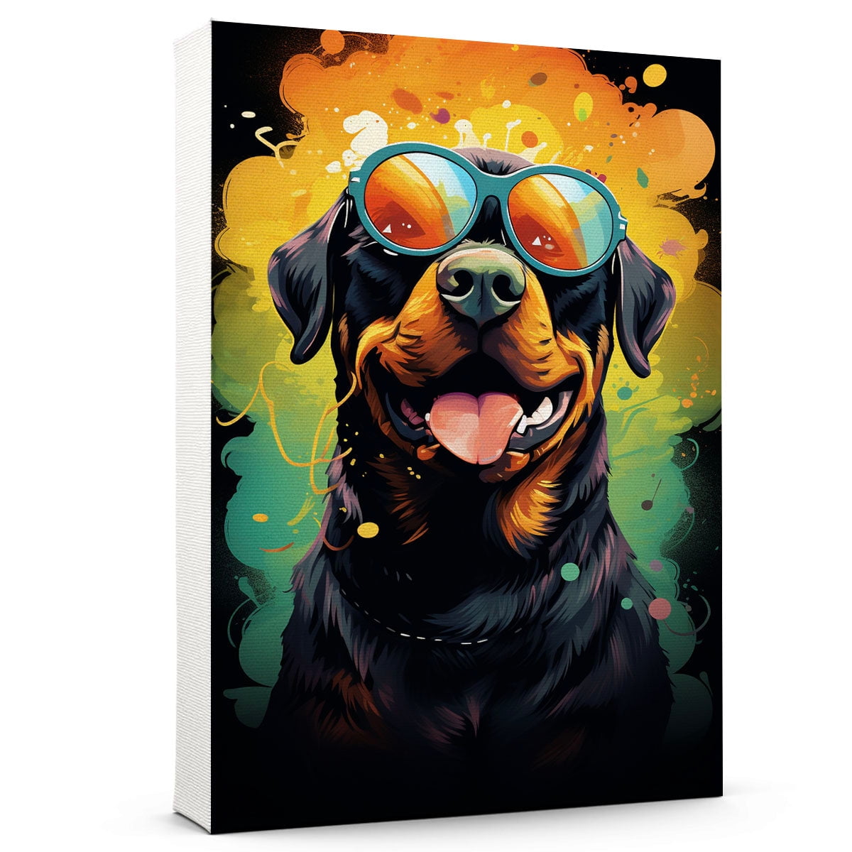 Rottweiler Dog Canvas Wall Art,Pet Canvas Painting Puppy Artwork ...