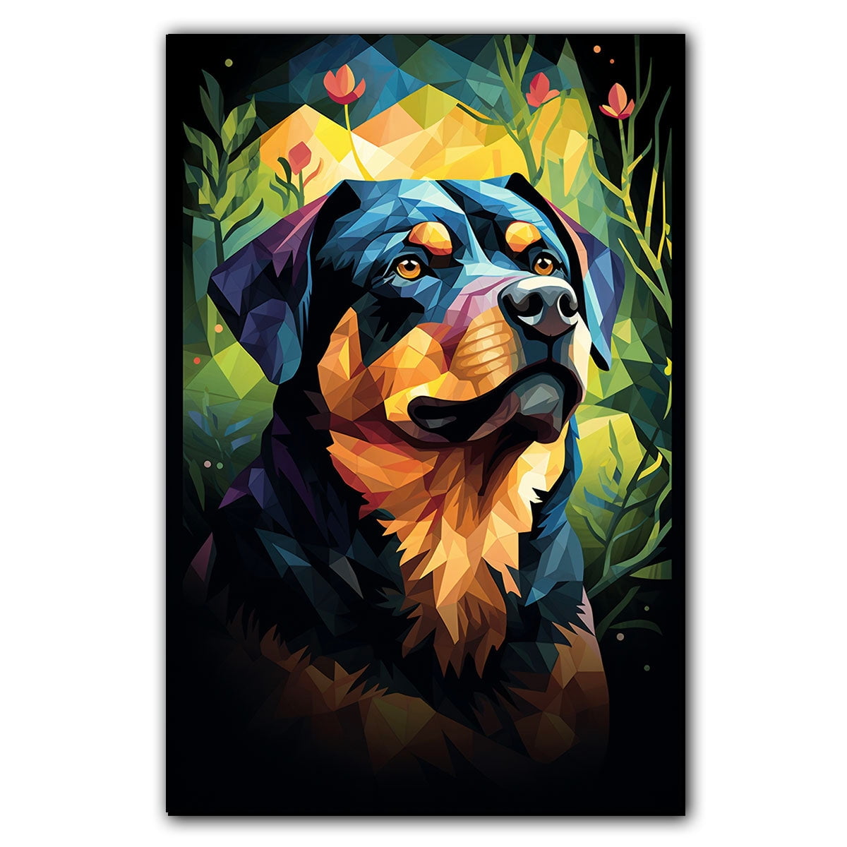 Rottweiler Dog Canvas Wall Art for Living Room, Funny Bathroom Wall ...