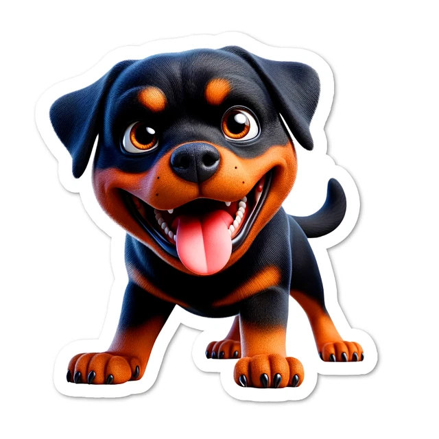 Rottweiler Dog, Fun Pet Sticker, Water Resistant, Indoor, Laptop,Phone ...
