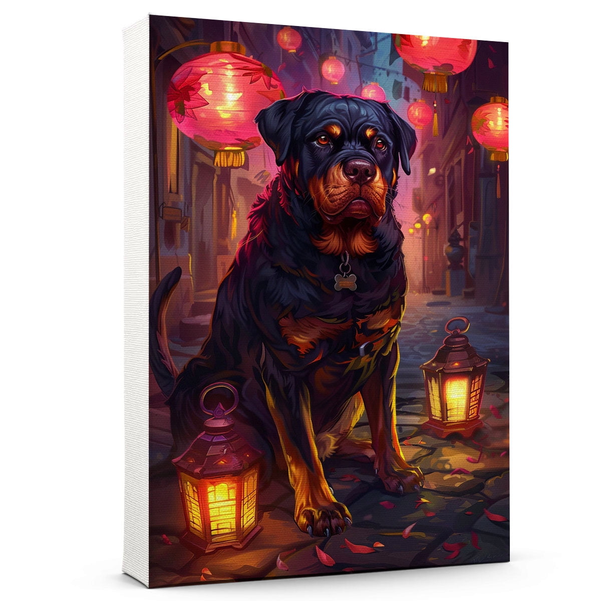 Rottweiler Dog Picture Fantastic Poster Unframe, Rottweiler Dog Canvas ...