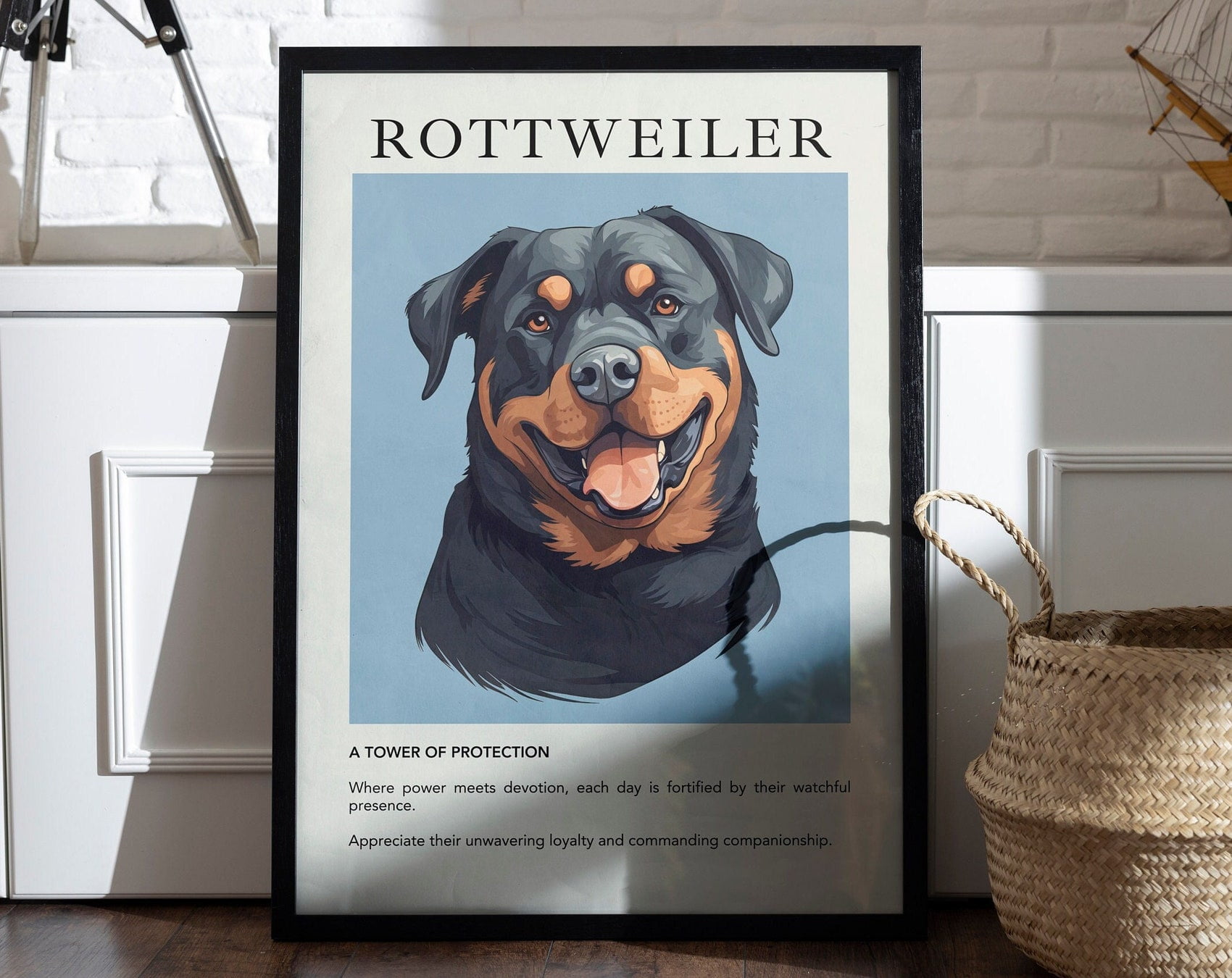 Rottweiler Dog Poster Print | Gift for Dog Lovers | Dog Breed Art ...