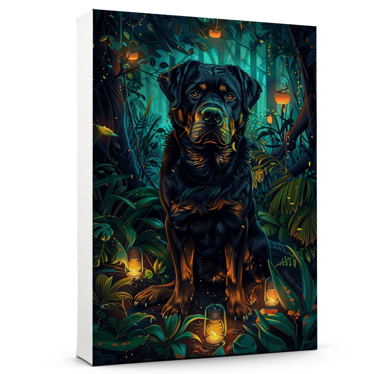 Rottweiler Dog Poster Unframe Wall Art & Decor , Rottweiler Dog Canvas ...