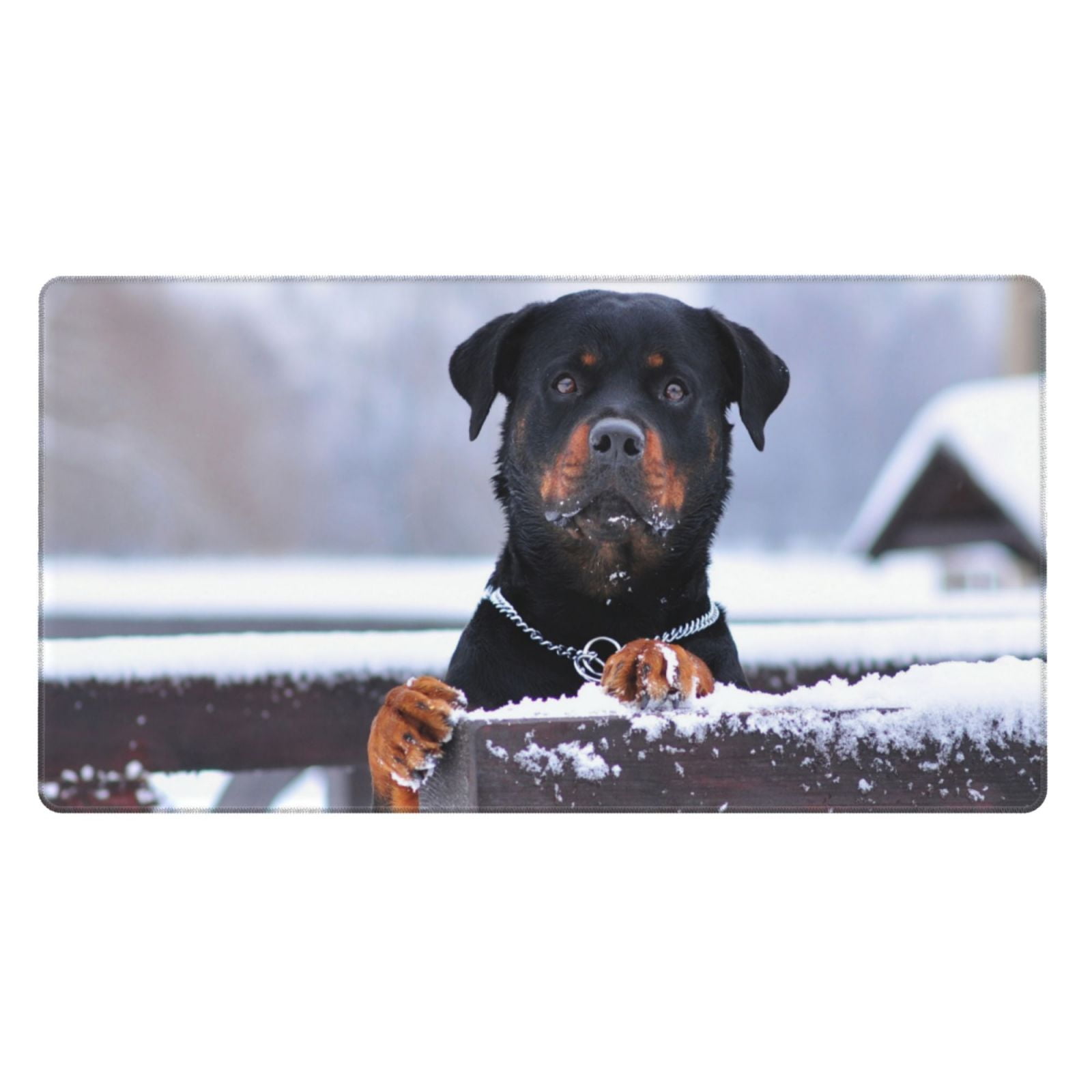 Rottweiler Dog Snow Collar Eyes Mousepad Large Mouse Pad Desk Pad ...