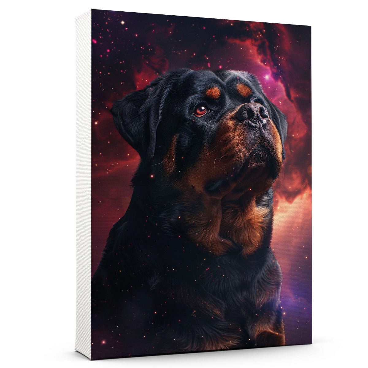 Rottweiler Dog Space Painting Poster Unframe, Rottweiler Dog Canvas ...