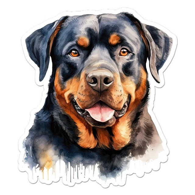 Rottweiler Dog Sticker Indoor Outdoor Phone Decal Water Bottle Stickers ...