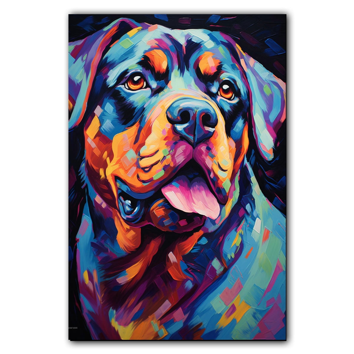 Rottweiler Dog Unframed Starry Night Van Gogh Inspired Dog Pet Family ...