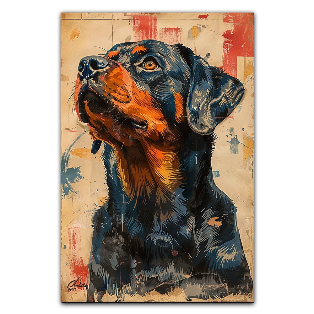 Rottweiler Dog Wall Art Print Poster, , Rottweiler Dog Art Print Poster ...