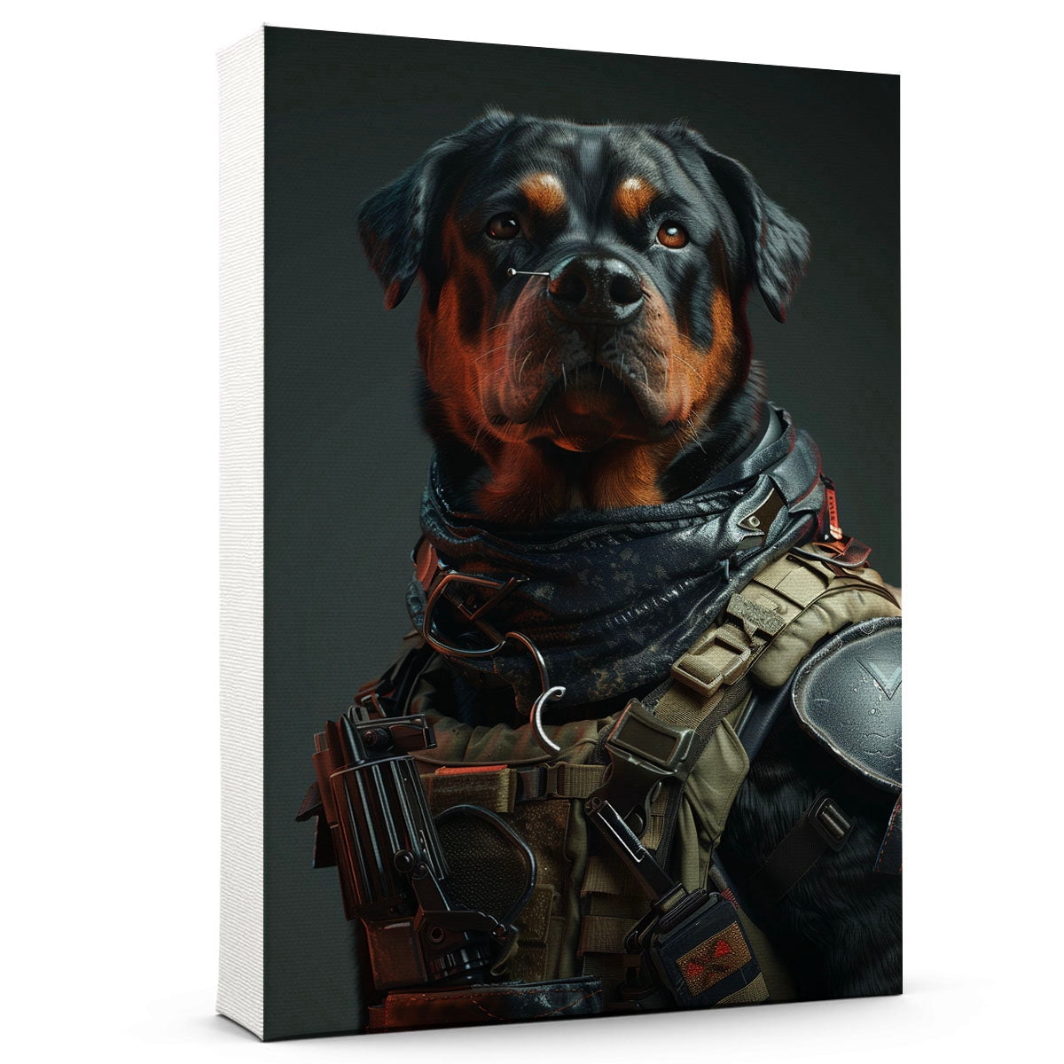 Rottweiler Dog in a Costume Poster Unframe, Rottweiler Dog Canvas Frame ...