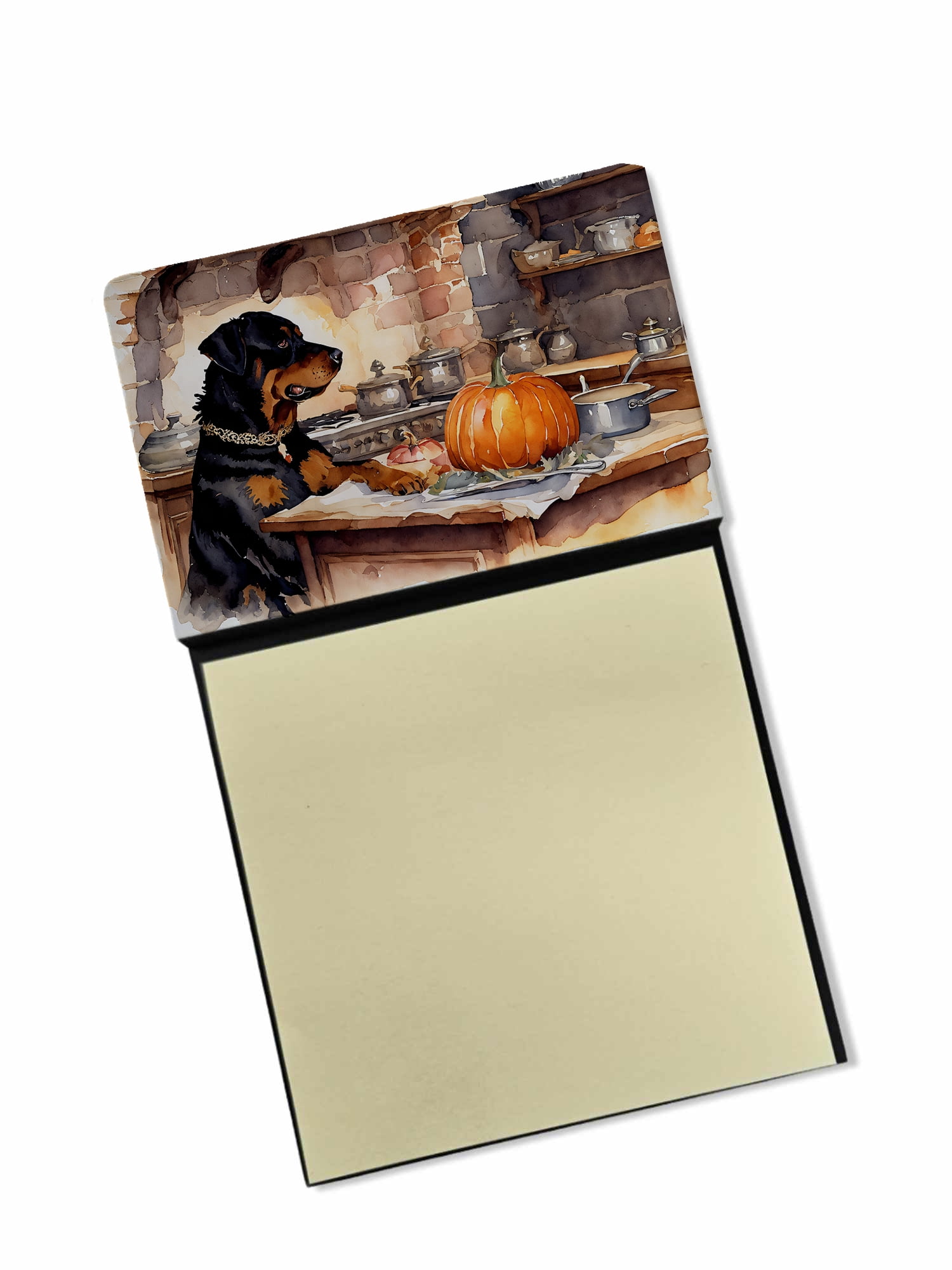 Rottweiler Fall Kitchen Pumpkins Sticky Note Holder 3.25 in x 5.25 in ...